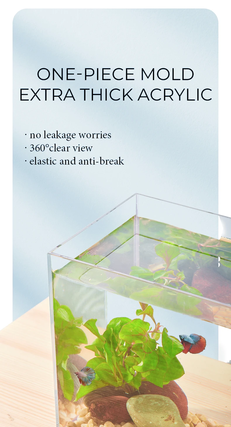 YEE Acrylic Betta Fish Tank - 2 Gallon Desktop Aquarium
