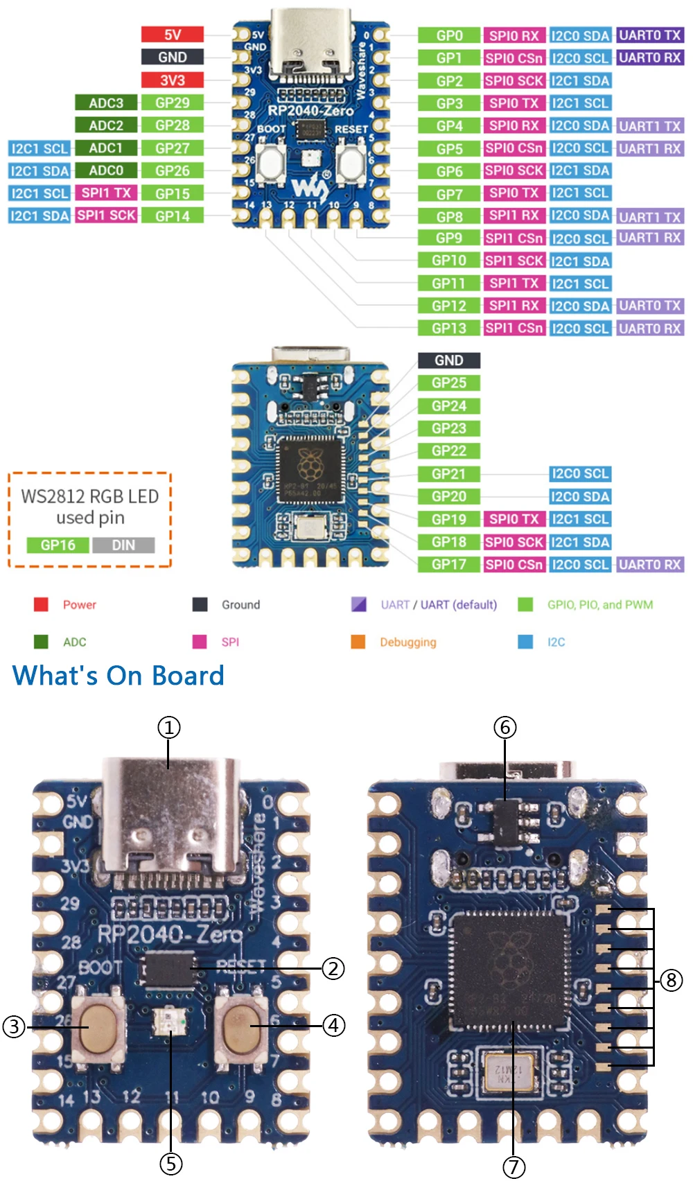 Rp2040-zero Development Board - Dual-Core Cortex M0+