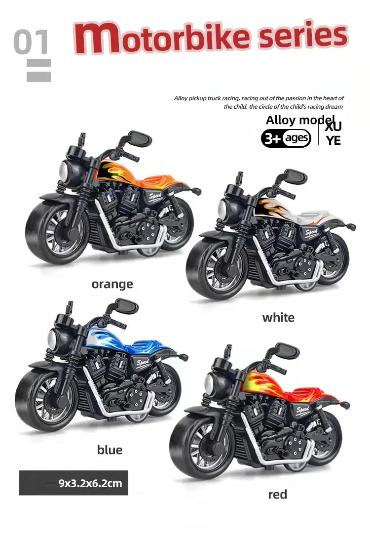 Mini Alloy Motorcycle Pull-Back Toy for Kids | Small Scale Ride-On ...