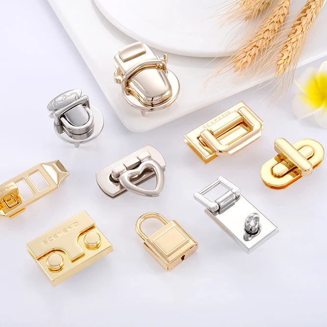 Wholesale Metal Push and Turn Lock Logo Color Custom Closures Bag Twist ...