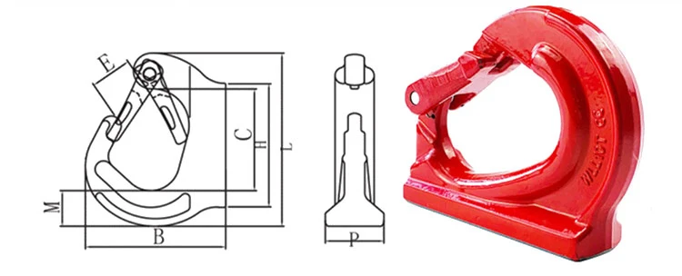 Rigging G80 Lifting Point Hardware Weld on Hook With Forged Latch ...