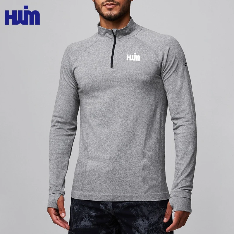 Thumb-loop Cuffs Design Mens Fitness Athletic Tee Custom Logo 1/4 ...