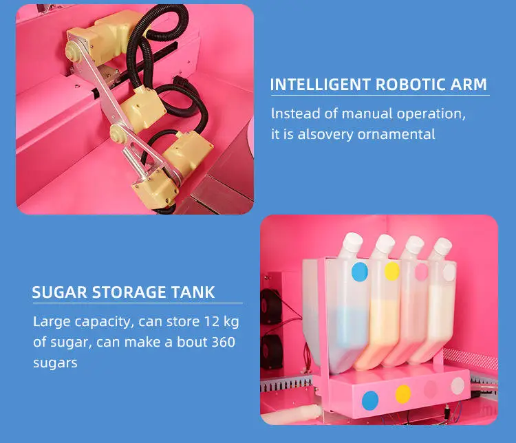 Electric Cotton Candy Vending Machine Robot Fully Automatically Various ...