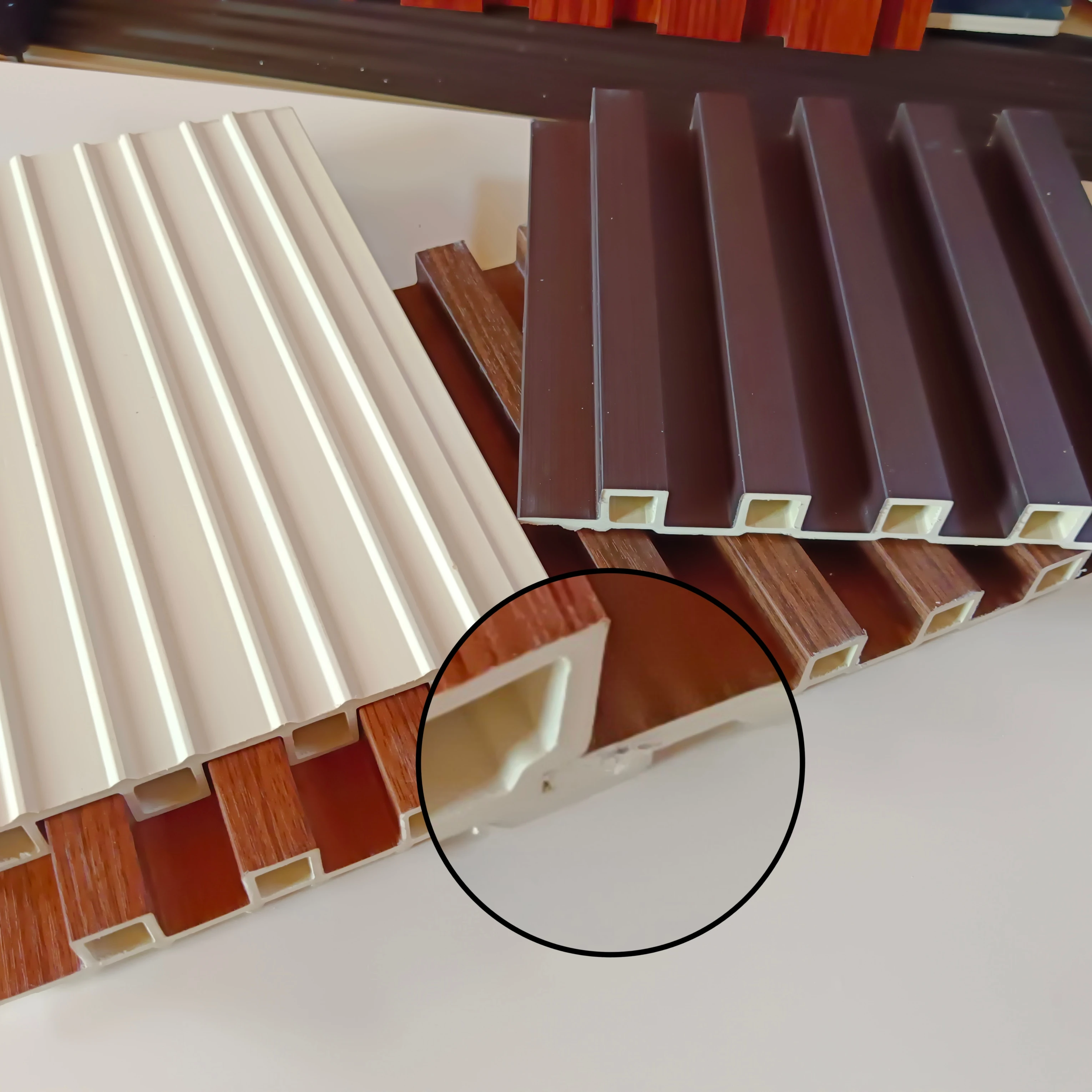 Waterproof WPC Fluted Grate Board PVC Wooden Grain Panel Decorative ...