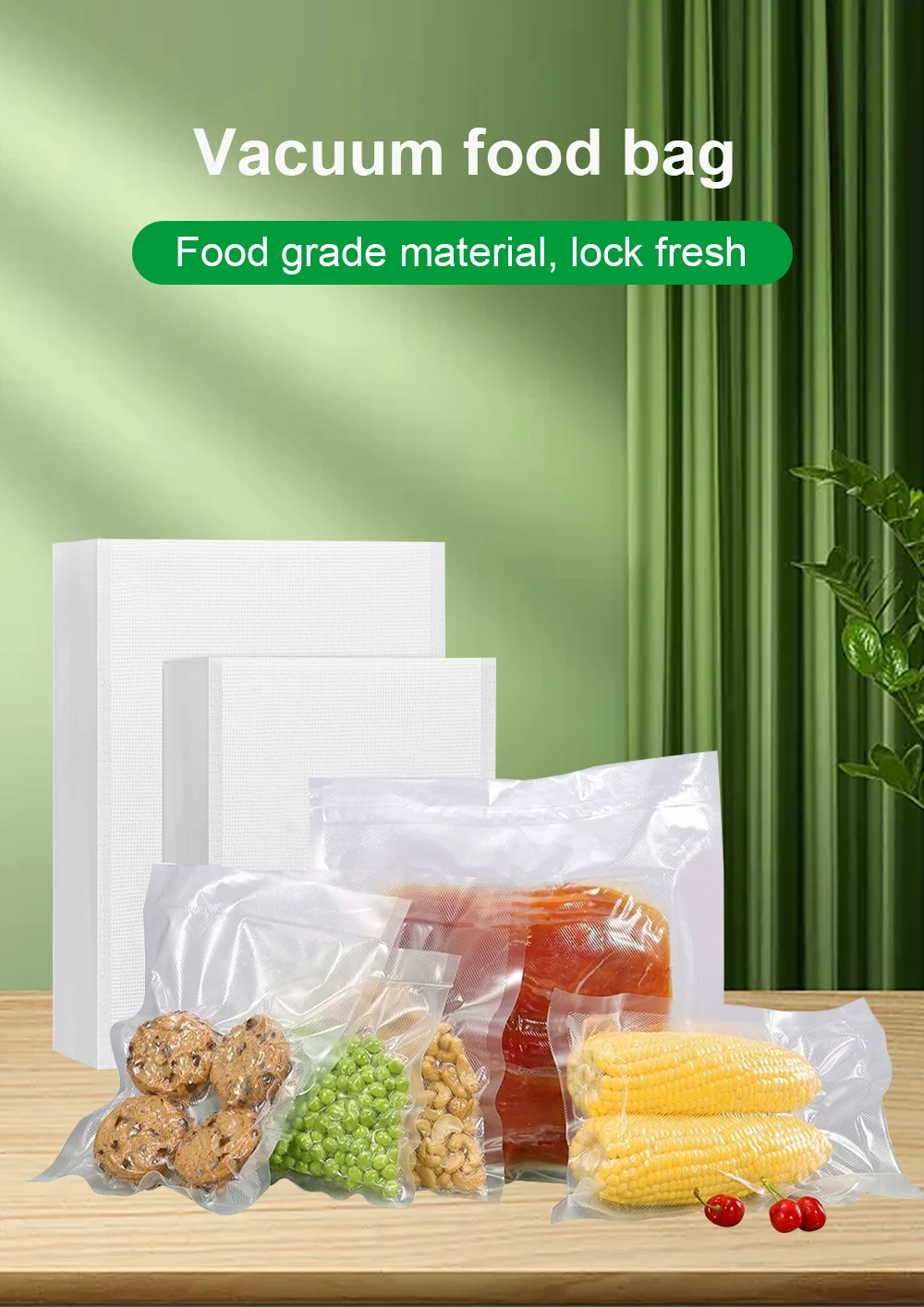 Heavy Duty Transparent Vacuum Embossed Sealer Bags Clear Resealable ...