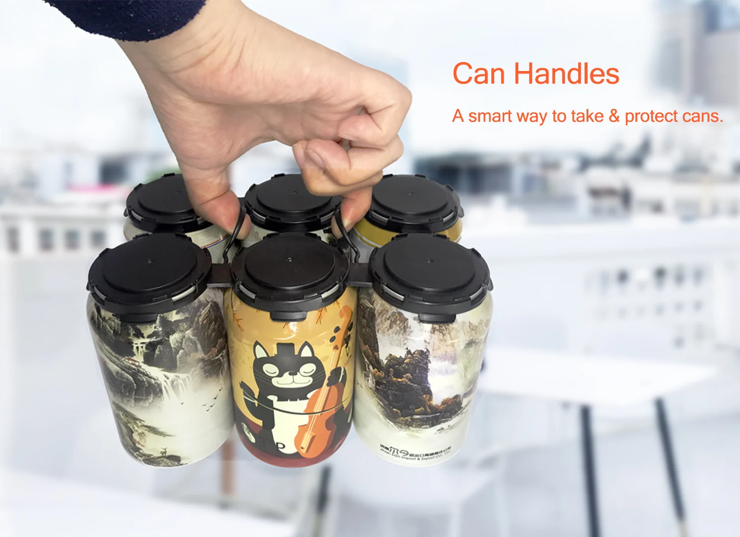 Logo Customized 4 Pack Plastic Beer Can Handles Holder Carrier Clips ...