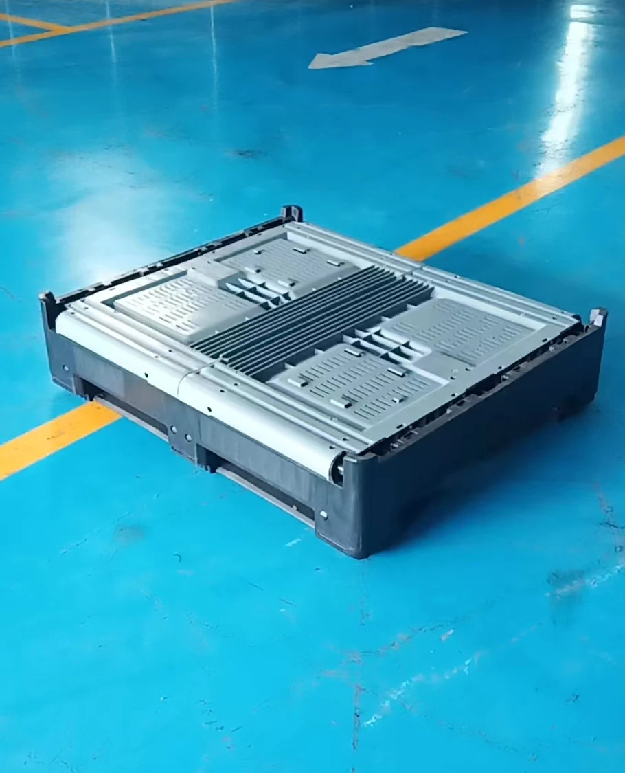 Stackable Plastic Folding Pallet Vented Tubs Collapsible Storage Mesh ...