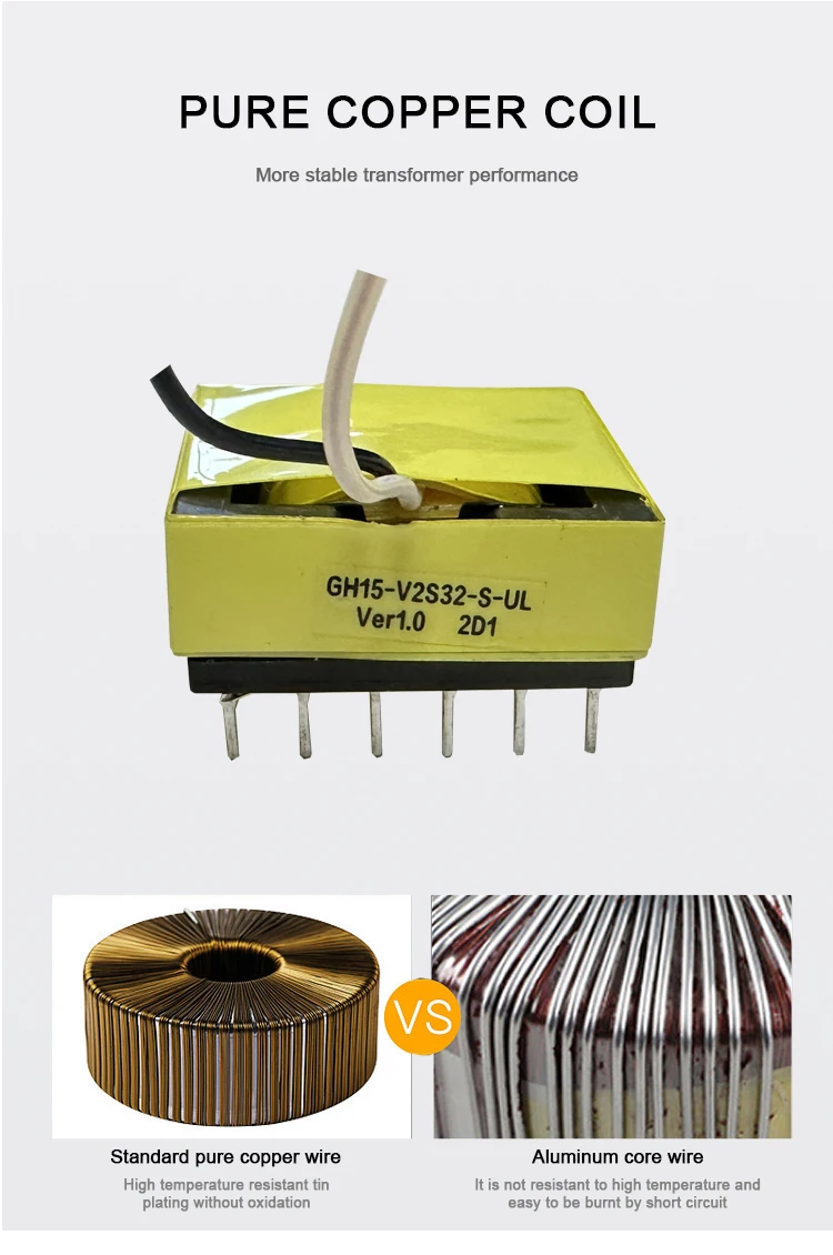AC Single Phase Step up EFD25 Transformer 24v 220v Pcb Smd Ferrite Core ...