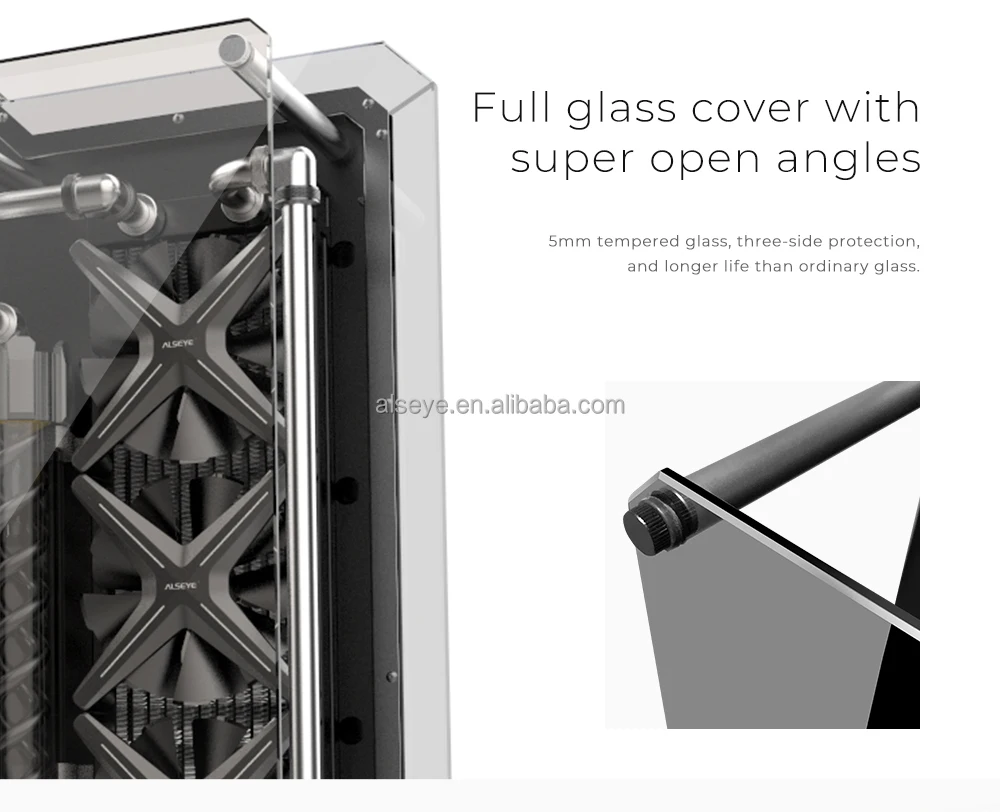 Alseye Pc Case Gaming Open Case Gaming Case for Gaming Computer