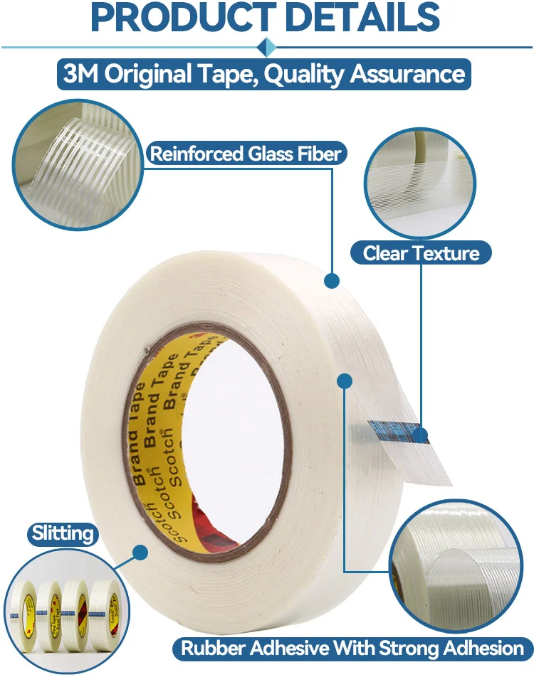 3M 8959 Filament Strapping Tape - Heavy Duty & Waterproof