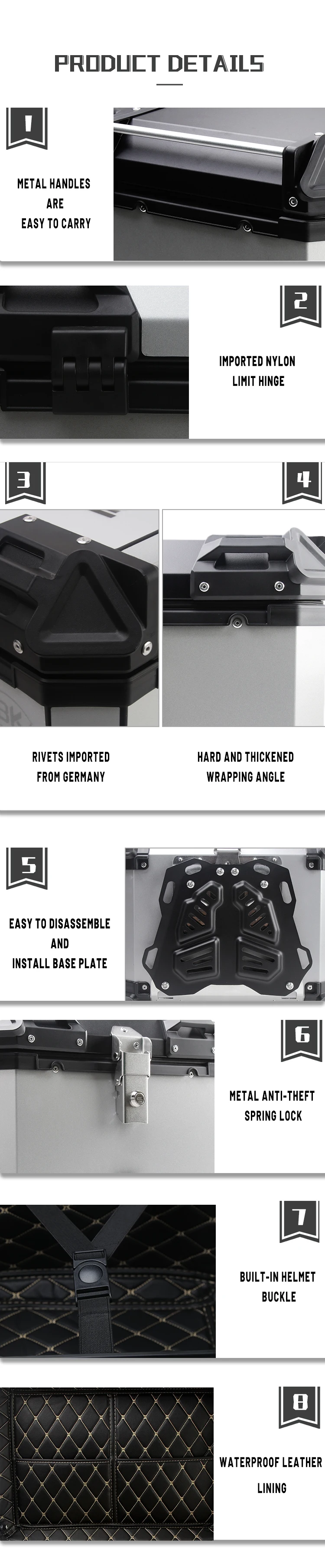 Side Box And Tail Box With Racks High Quality Aluminum Alloy Motorcycle ...