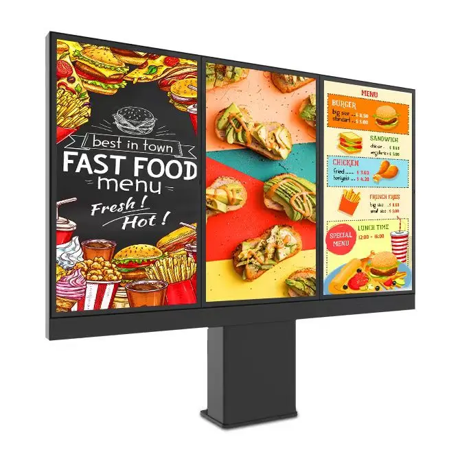 IP65 55 Inch Outdoor Screen Digital Drive Thru Menu Boards Waterproof ...