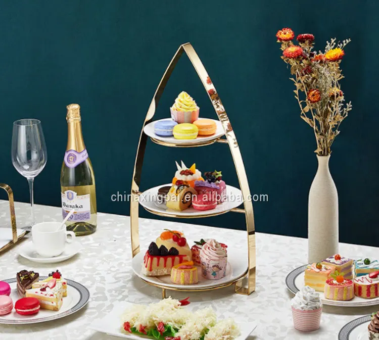 XINGPAI Buffet Equipment - Luxury Gold Plated Dessert Stands