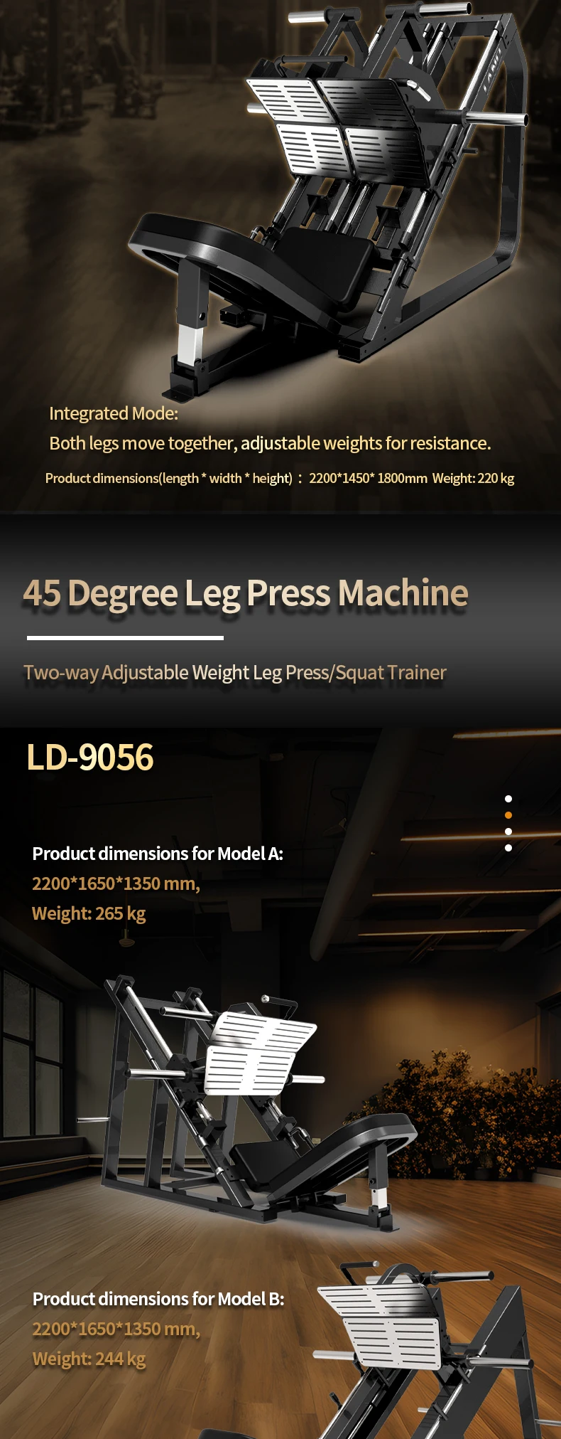 Professional Leg Press Machine Commercial Gym Equipment Plate Loaded ...