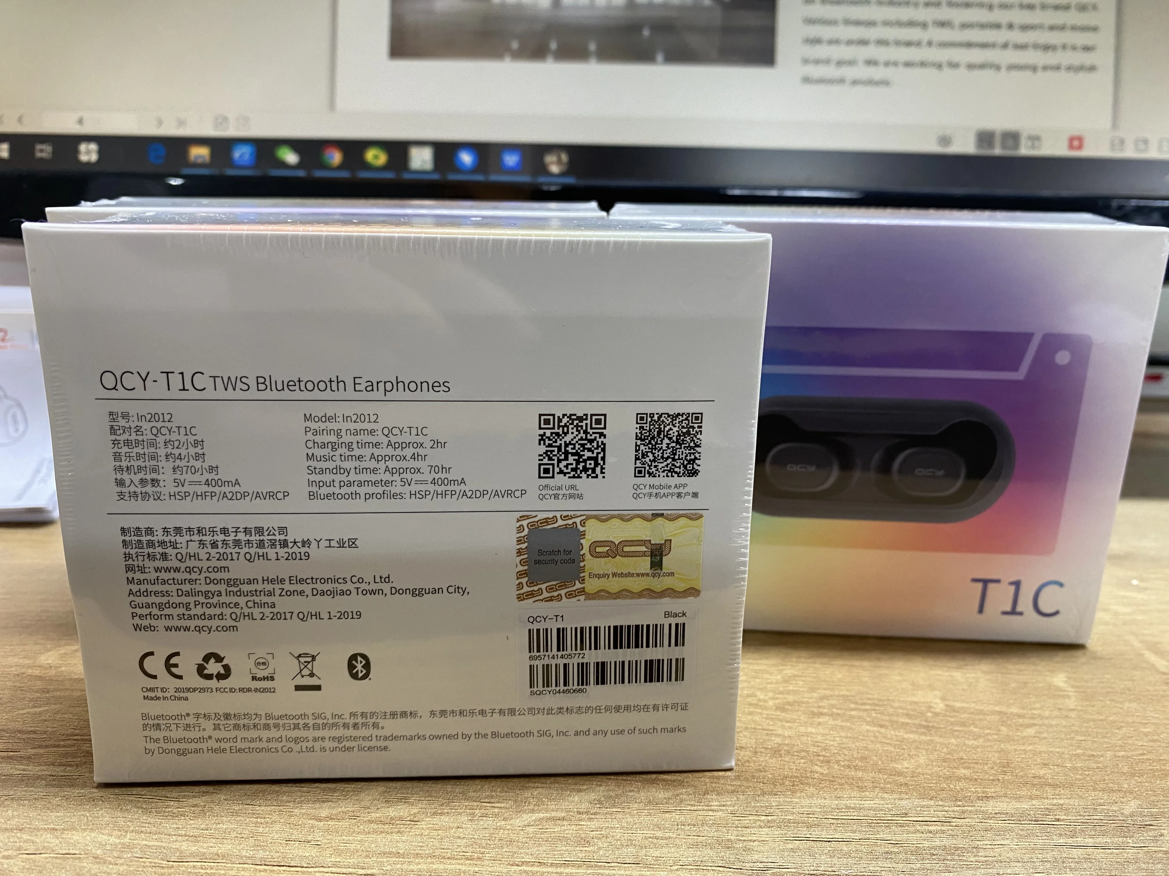 Dongguan Hele Electronics Qcy T1c Tws True Wireless Stereo Wireless Hidden Invisible Bluetooth ...