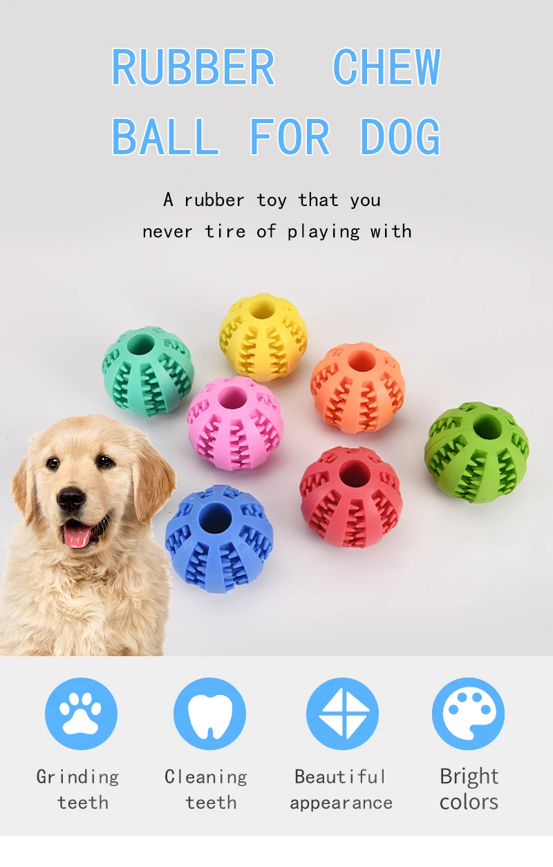 Tough Durable Natural Rubber Dog Chew Ball Toy - OEM/ODM