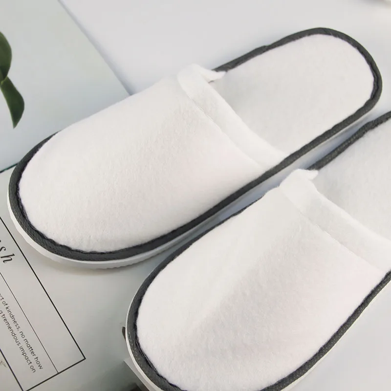 Customized Disposable White Fabric Hotel Slippers Indoor Nap Cloth ...
