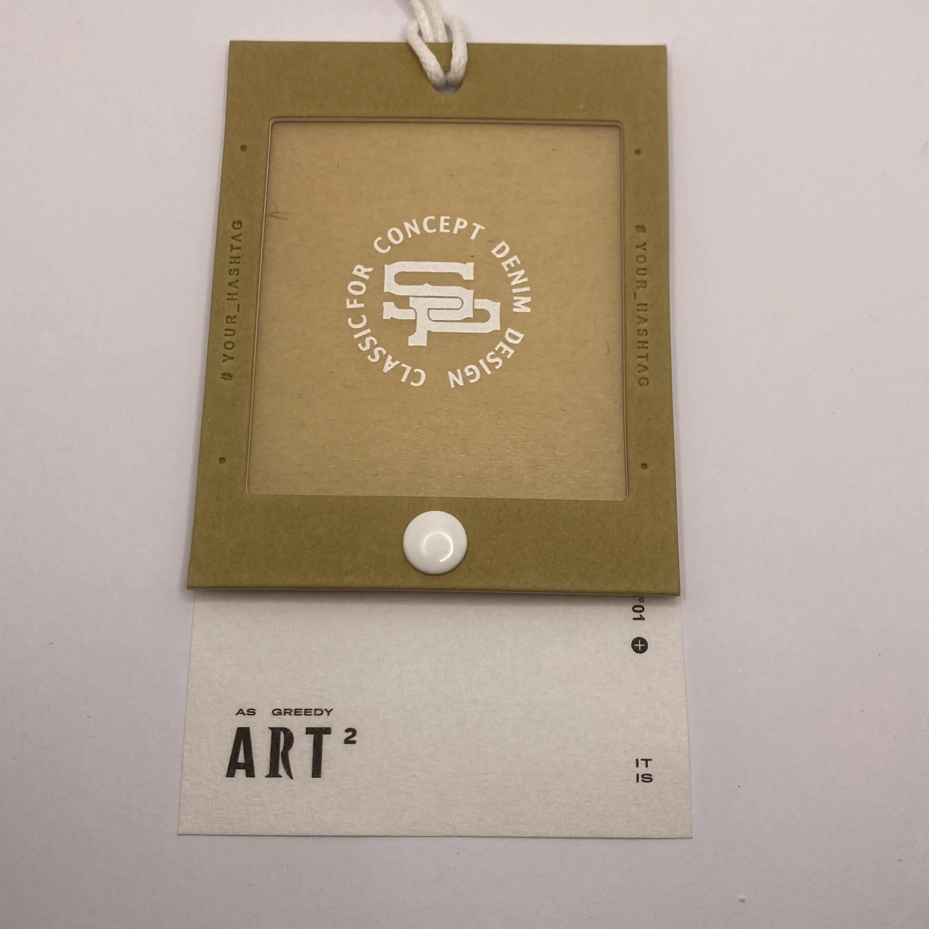 Custom Shape And Design Kraft Paper Garment Hang Tag For Jeans Printing ...