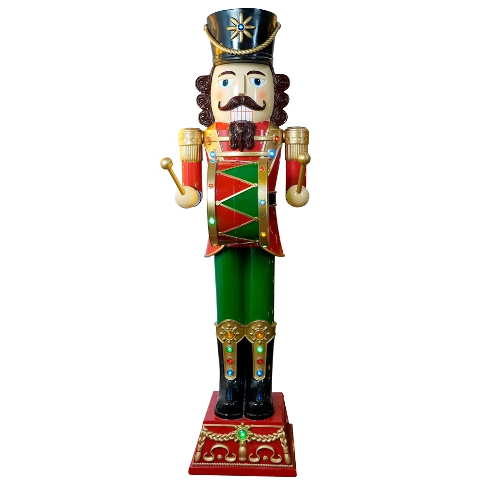 Outdoor Multi LED Nutcracker Playing Drum with Music - Colorful ...