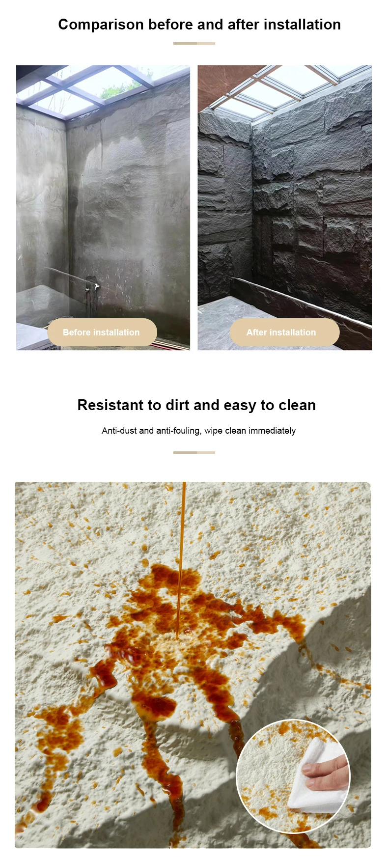 Pu Stone Cladding Lightweight Decorative Stone Wall Pu Panels Pu Stone ...