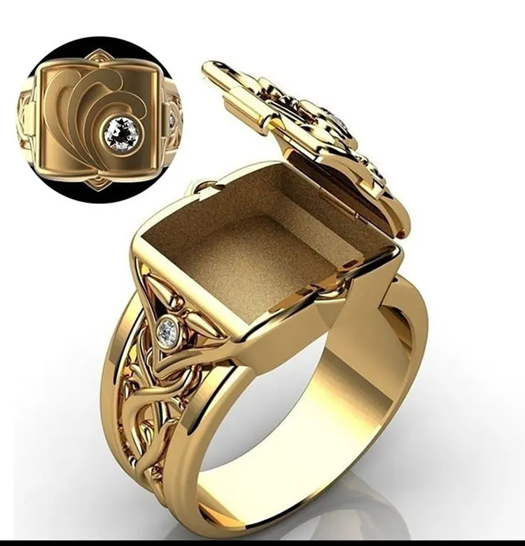 Lefeng Men's Box Flip Ring - High Quality Stainless Steel