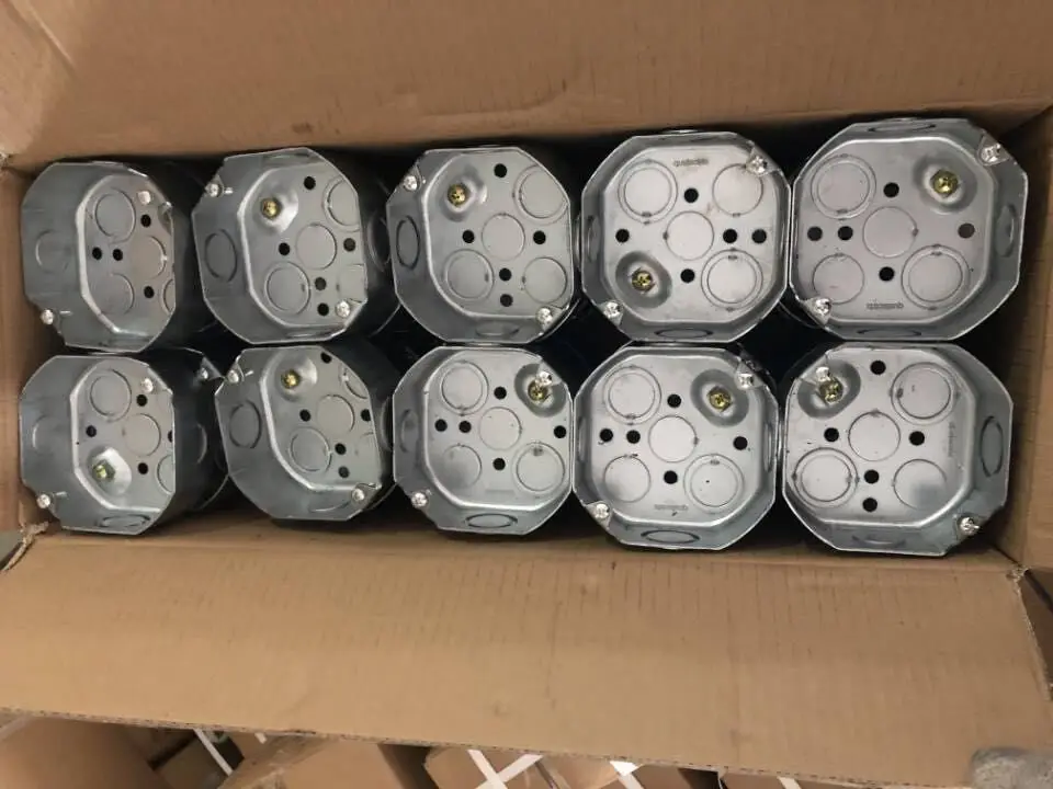 Octagon Box,4-inch,Raised Ground 1-1/2-inch Deep 1/2-inch And 3/4-inch ...