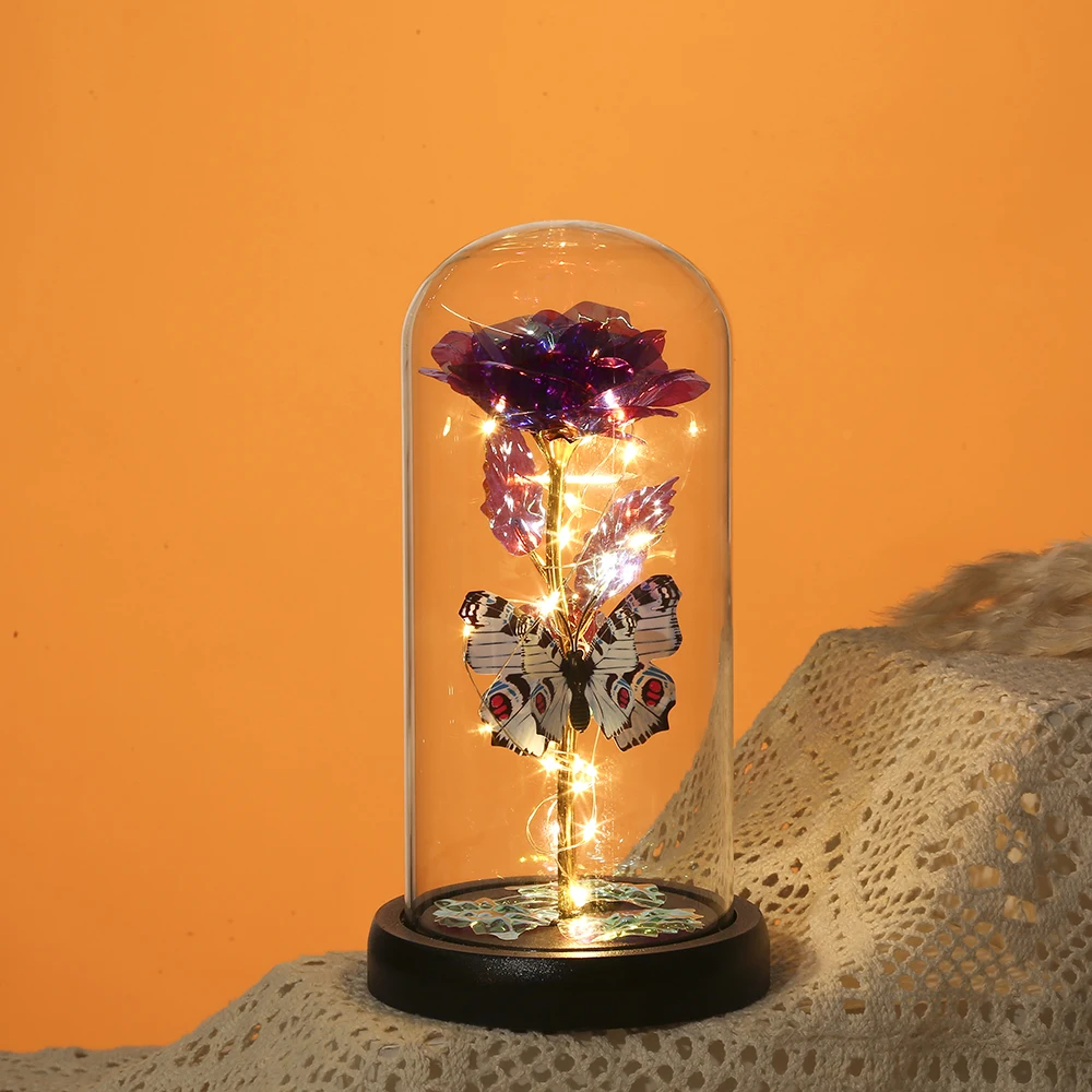 New Design Led Light up Roses in Dome Artificial Rose Flower Light in a ...