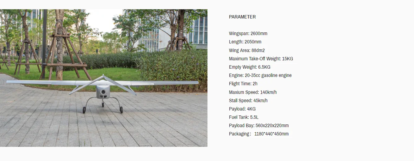 High Efficiency Glass Fiber 2600mm Fixed Wing Patrol Drone Htail - Buy ...