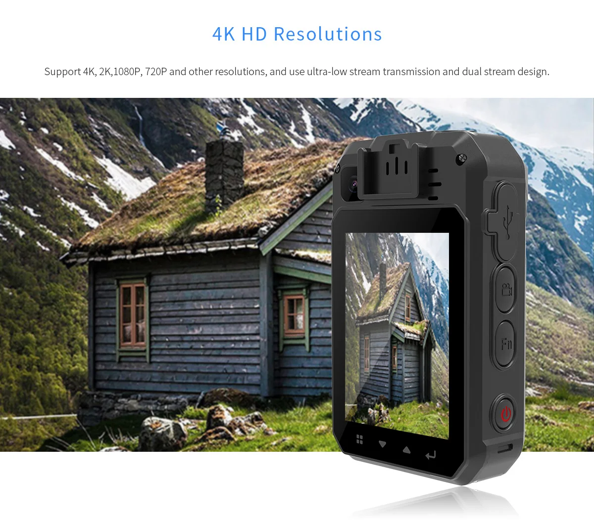 2K 1440P GPS+Glonass Mini Security Smart Camera with Night Vision Built ...