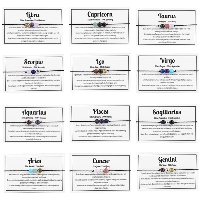 Zodiac Bracelets - Healing Gemstone Crystals for All Signs