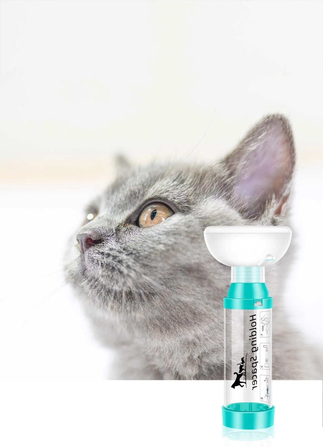 Aerosol Chamber Inhaler For Feline Exclusive Breathing - Helps Cats And ...
