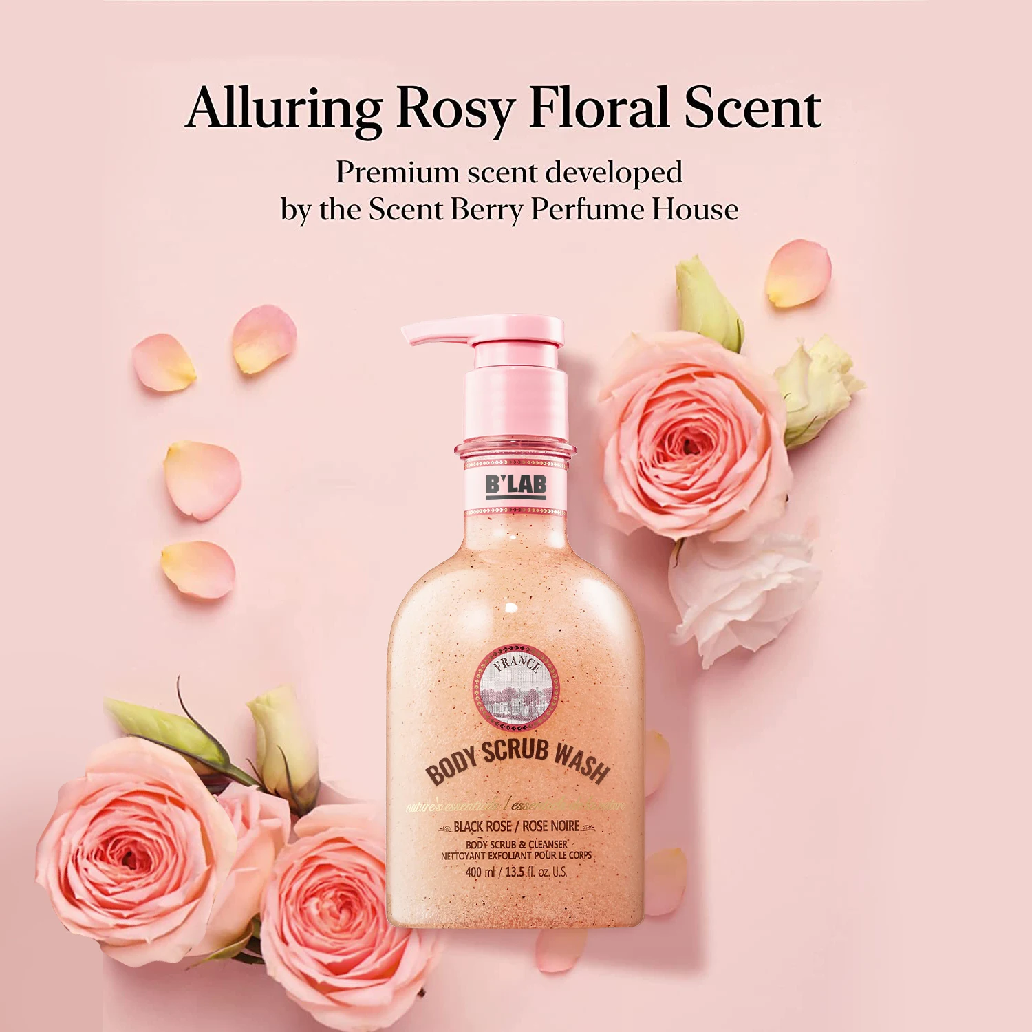 Body Wash & Scrub 2 In 1 Private Label Natural Exfoliating Rose Oil Dead Sea Salt Scrub Deep ...