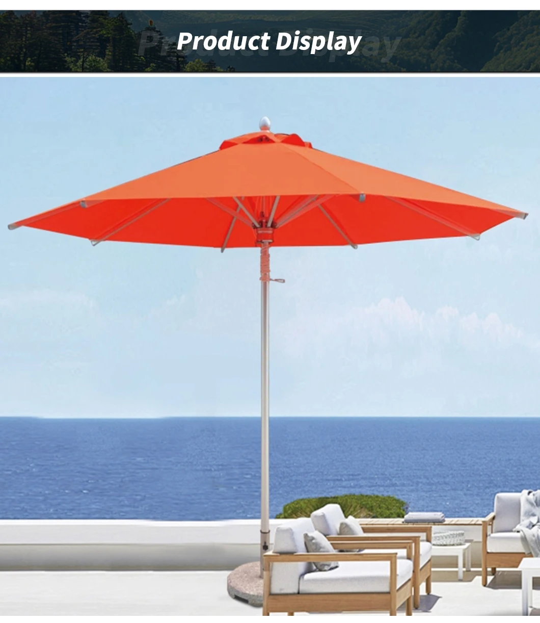 Modern Design 3m Radius Sunshade Parasol Big Size Outdoor Garden Patio ...