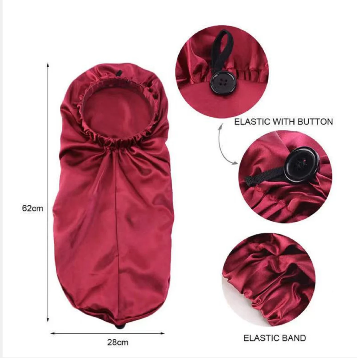 Extra Long Jumbo Hair Bonnet With Button Braids Bonnets Customized ...