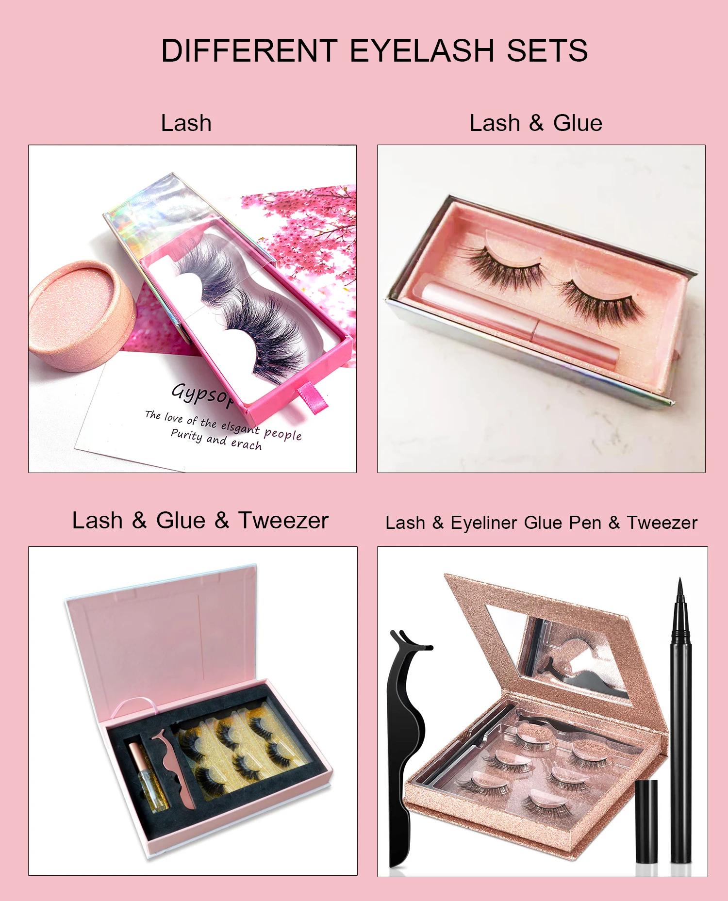 Private Label Beautiful Eyelashes Packaging Customized Printed Eyelash ...