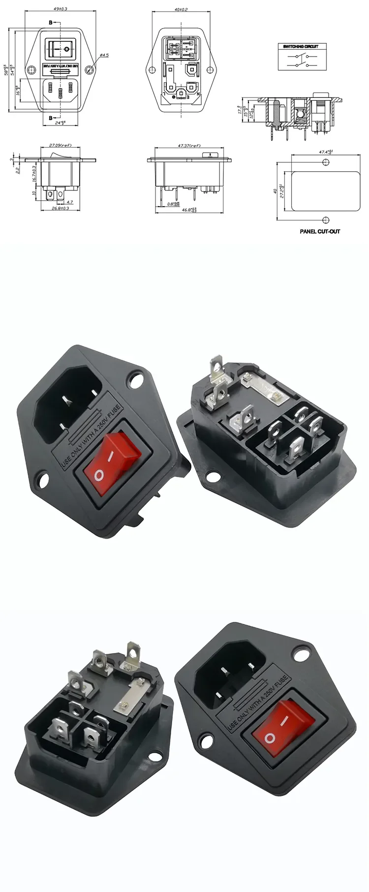 JEC AC JR-101-1FR-03 Insurance Seat Switch - Reliable Power Cord