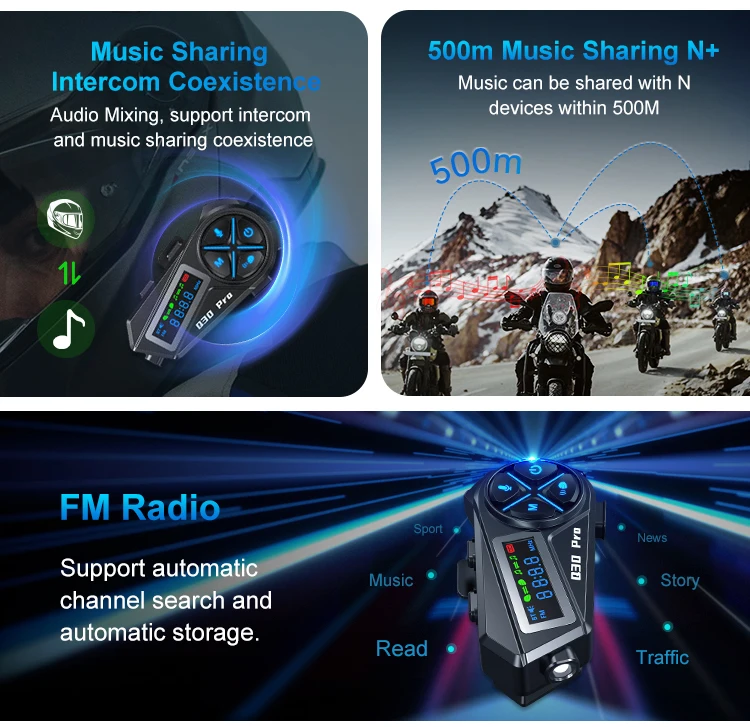 Q30 PRO Water Ski Intercom Helmet Motorcycle Helmet Intercom Headset ...