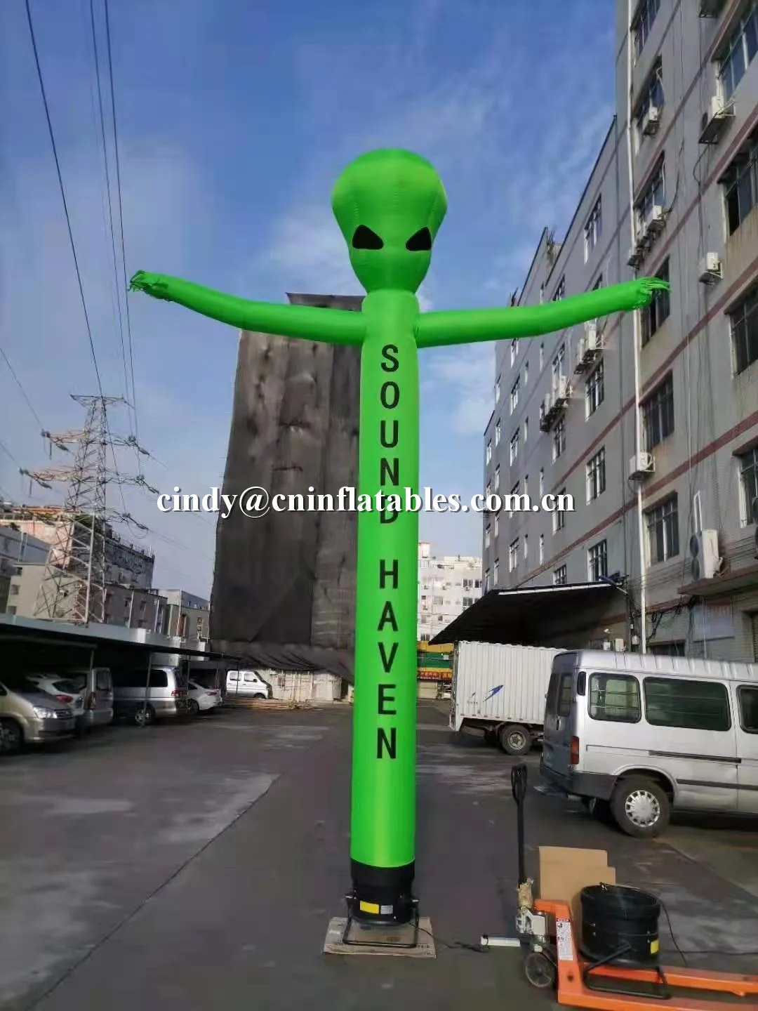 Green Nylon Inflatable Alien Air Dancer Advertising Inflatable Waving ...