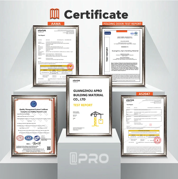 APRO Transparent Outdoor Accordion Weatherproof Bifold Door