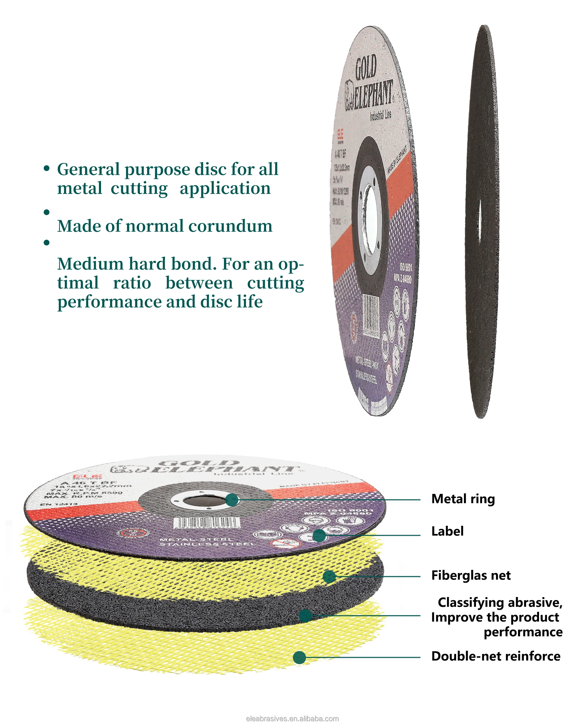 Gold Elephant Aluminium Oxide 5 Inch Cutting Disc Metal Cutting Wheel ...