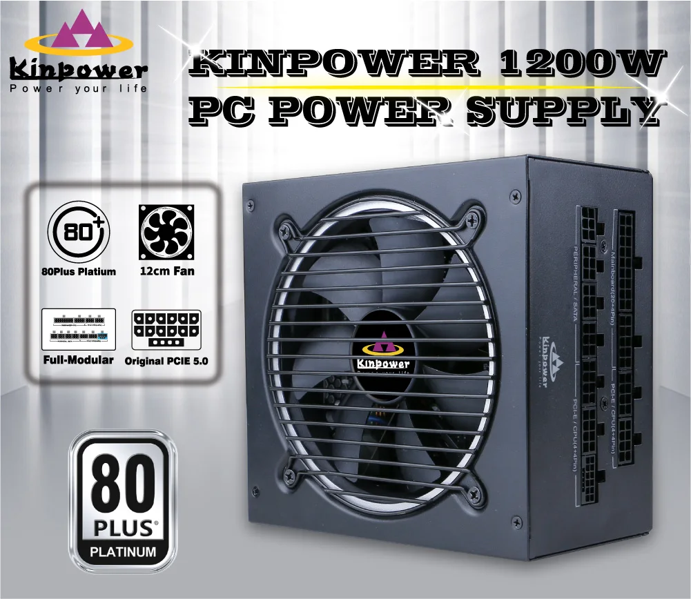 High Power PSU 1200W Gaming Power Supply 80Plus Platinum ATX Power ...