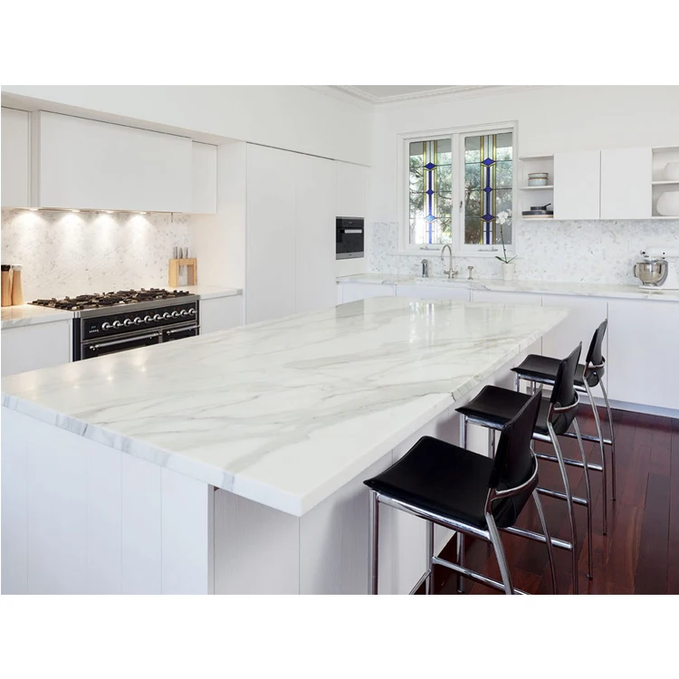 Prefab Stone Counter Italian Arabescato White Marble Table Countertop ...