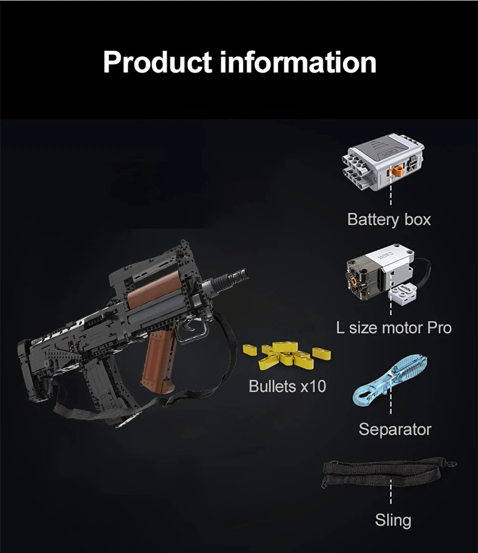 Legoing Army Ww2 Weapon Toys Scar Model With Shooting Building Blocks ...