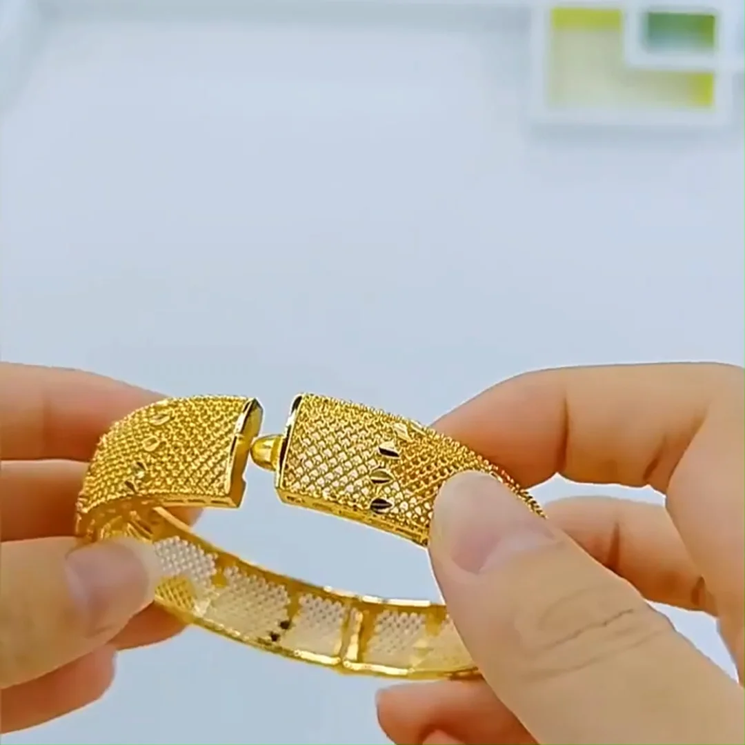 Instock Fashion Jewelry Bangle Bracelet Middle East 24k Gold Plated ...
