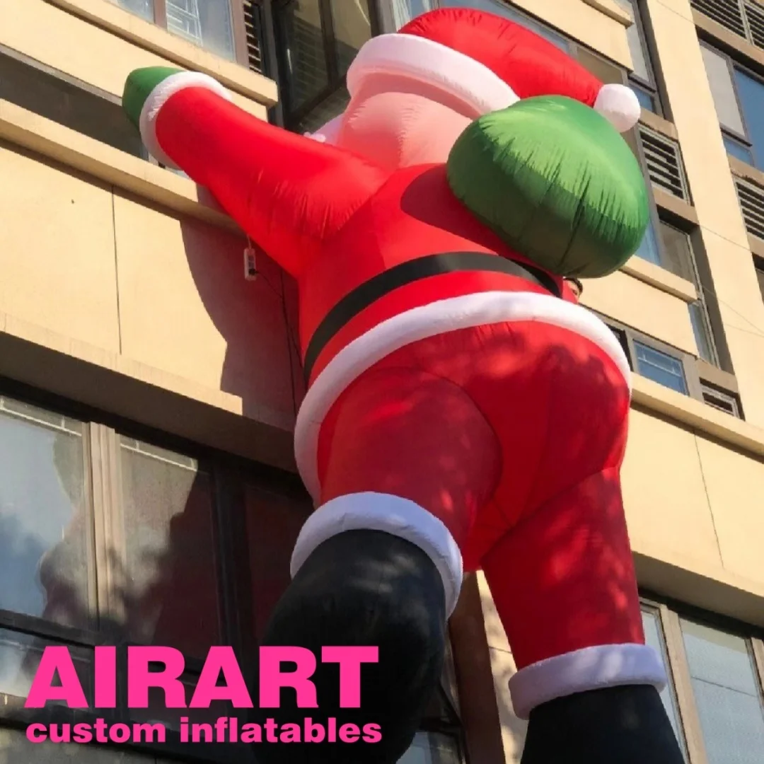 Climbing Inflatable Santa Claus Balloon,Building Decorated Inflatable ...