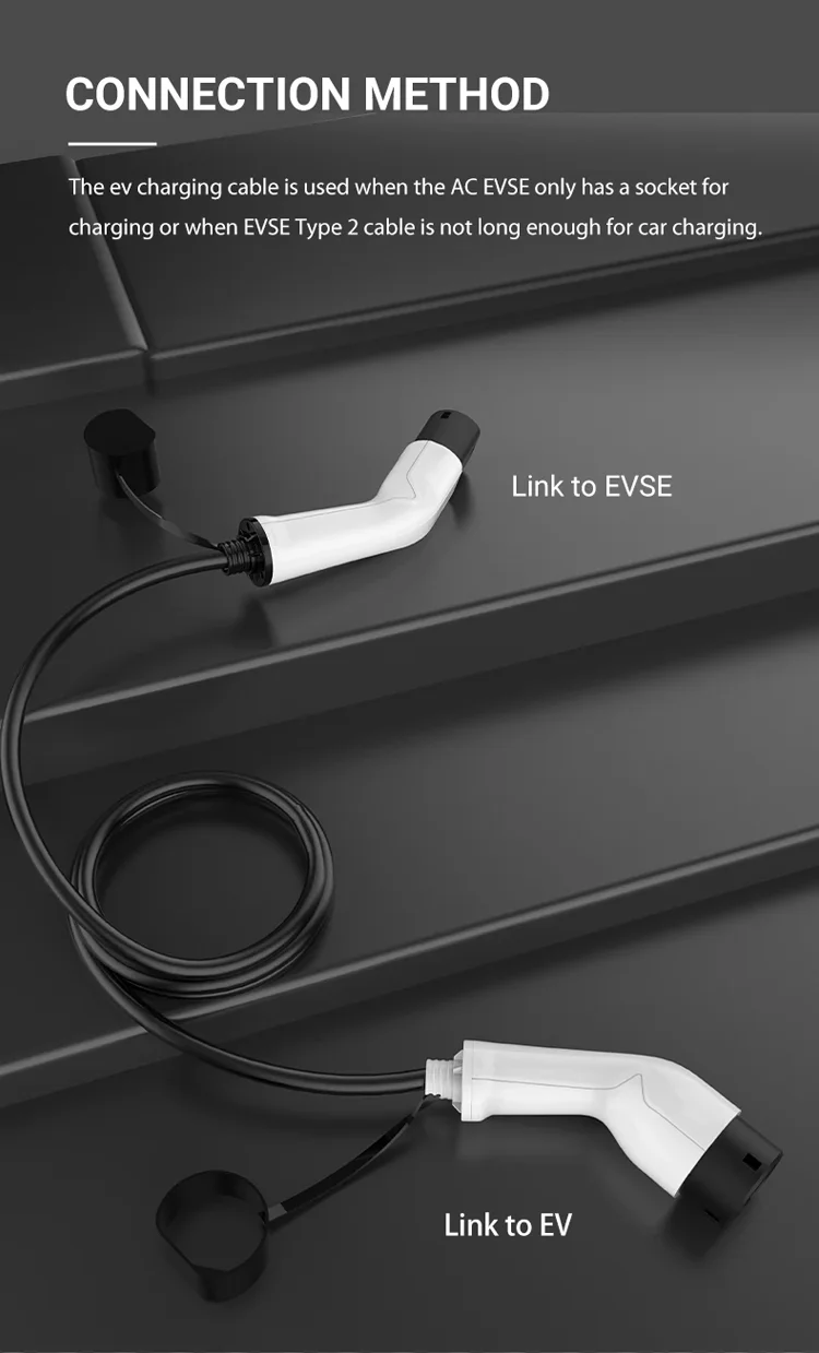 5meter 16a/32a Sae J1772 Ev Plug Type 1 To Type 2 Ev Cable Ev Charging Cable Evse Cable Car ...