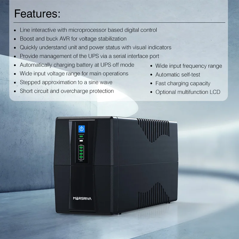 Marsriva Smart Line Interactive Ups 600va 360w Led Led Monitor Power ...