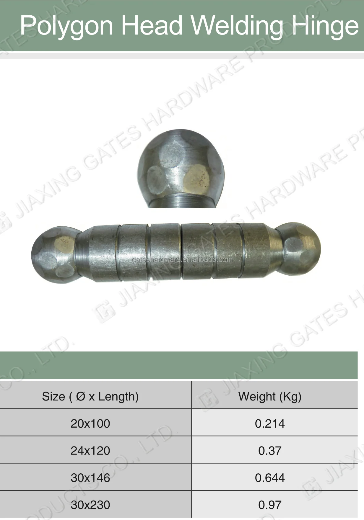 Round Bolt Head Welding Cylindric Bullet Hinge For Swing Gate - Buy ...
