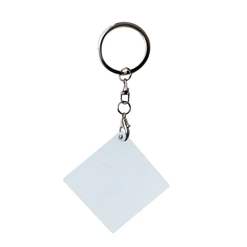 Double Sided Heart Rectangle Sublimation Key Chain Metal Rounded Blanks ...