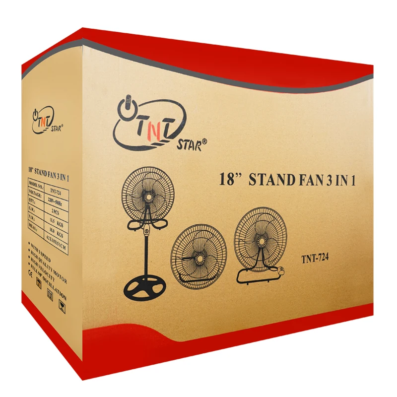 Tntstar Tnt-724 Industrial Stand Fan Electric Stand Fan 18 Inch 3 In 1 ...
